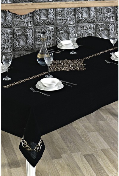 Nazik Home Pera Siyah Masa Örtüsü Nazik Home Pera Siyah Masa Örtüsü