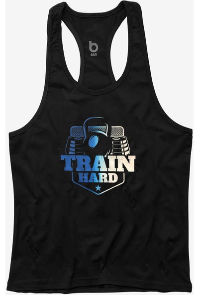 Bluu Trainhardx Fitness Gym Tank Top Sporcu Atleti