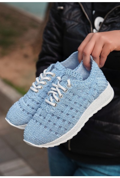 Garf Bebe Mavisi Örgülü Spor Ayakkabı