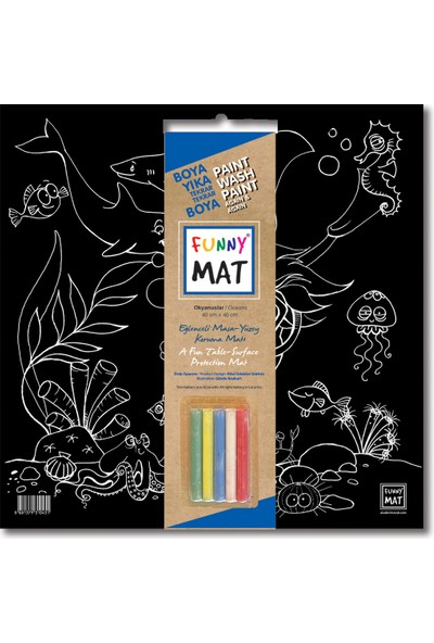 Akademi Çocuk - Funny Mat Black ( Tebeşirli ) Okyanus - Yeni