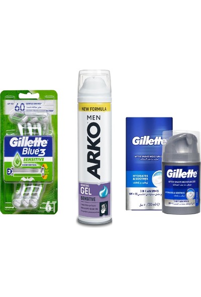 Blue3 Sensitive Erkek Tıraş Bakım Seti