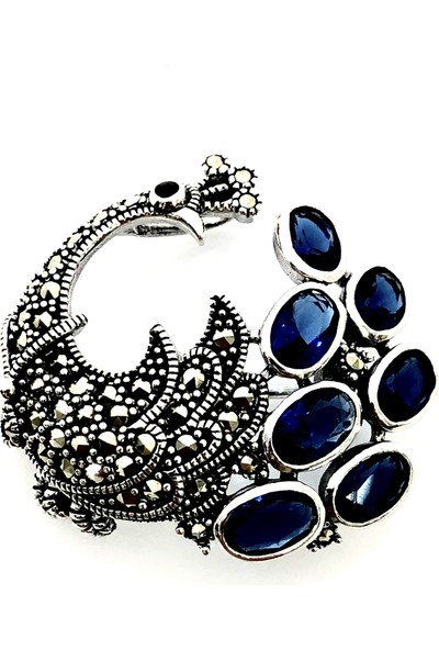 Ebrar Tesbih Gümüş Gümüş Tavus Kuşu Broş 925 Ayar Gümüş Mavi Taşlı Tavus Kuşu Kadın Broş Ebrar Tesbih Gümüş Gümüş Tavus Kuşu Broş 925 Ayar Gümüş Mavi Taşlı Tavus Kuşu Kadın Broş