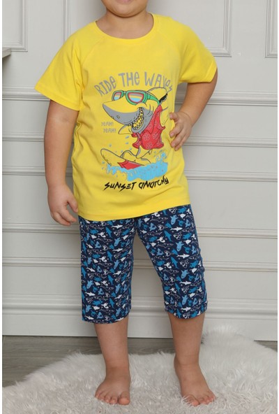 Tom John Sarı Erkek Çocuk Kapri Pijama Takımı Kısa Kollu Pamuk Likralı Tom John Sarı Erkek Çocuk Kapri Pijama Takımı Kısa Kollu Pamuk Likralı