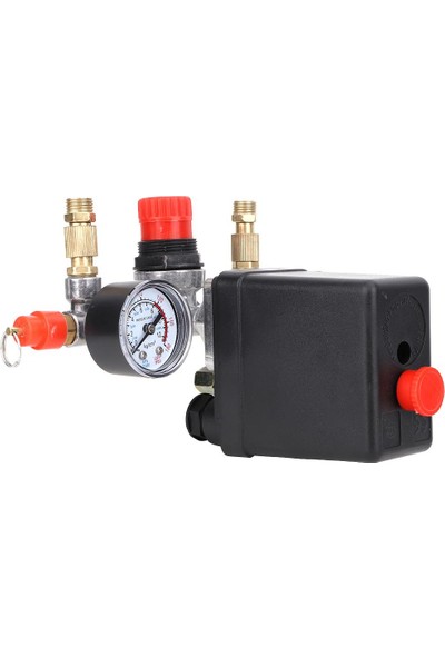 Guangdong Spirit 220V Tek Delikli Hava Kompresörü Için Otomatik Basınç Valfi Anahtarı Komplesi - Siyah (Yurt Dışından)