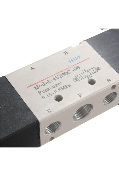 Guangdong Spirit 4V230C-08 DC12V Çift Kafa 3 Pozisyonlu 5 Yollu Pnömatik Solenoid Valf Guangdong Spirit 4V230C-08 DC12V Çift Kafa 3 Pozisyonlu 5 Yollu Pnömatik Solenoid Valf