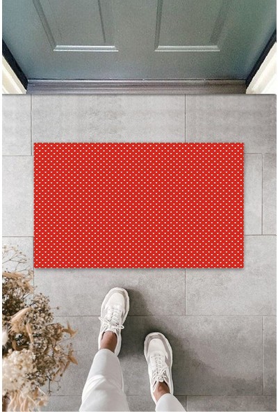 Silkcoat Home Kırmızı Kapı Önü Paspası Küçük Kalpler Desen PS895 Silkcoat Home Kırmızı Kapı Önü Paspası Küçük Kalpler Desen PS895