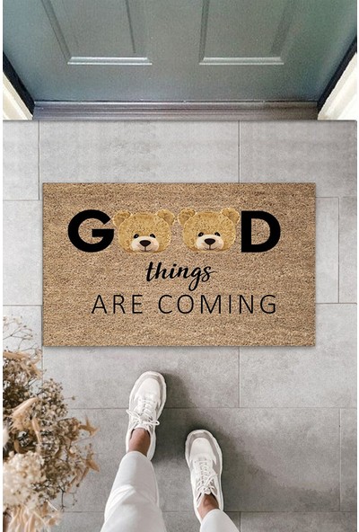 Silkcoat Home Bej Kapı Önü Paspası Good Things Ayıcık Desen PS903 Silkcoat Home Bej Kapı Önü Paspası Good Things Ayıcık Desen PS903