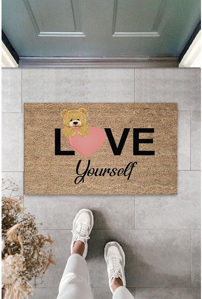 Silkcoat Home Bej Kapı Önü Paspası Love Yourself Ayıcık Desen PS962 Silkcoat Home Bej Kapı Önü Paspası Love Yourself Ayıcık Desen PS962