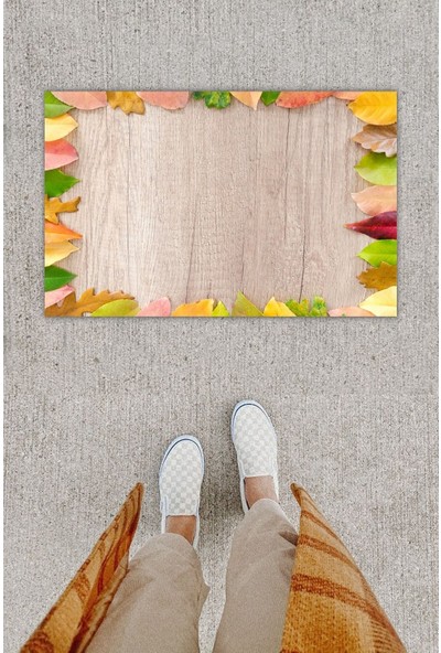 Silkcoat Home Dijital Baskı Dekoratif Çoklu Yaprak Gri Kapı Önü Paspası PS1238 Silkcoat Home Dijital Baskı Dekoratif Çoklu Yaprak Gri Kapı Önü Paspası PS1238