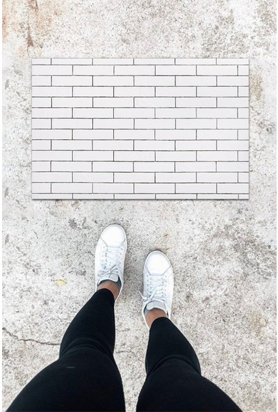 Dijital Baskı Beyaz Taş Duvar Desen Kapı Önü Paspası PS1379 Dijital Baskı Beyaz Taş Duvar Desen Kapı Önü Paspası PS1379