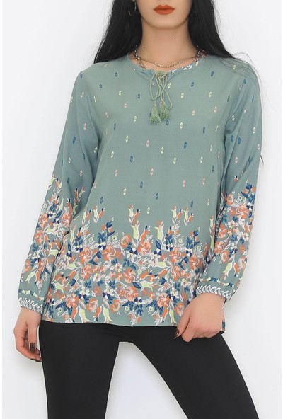Desenli Bluz Mintdesenli