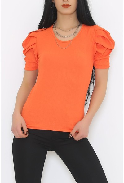 Prenses Kol Bluz Turuncu