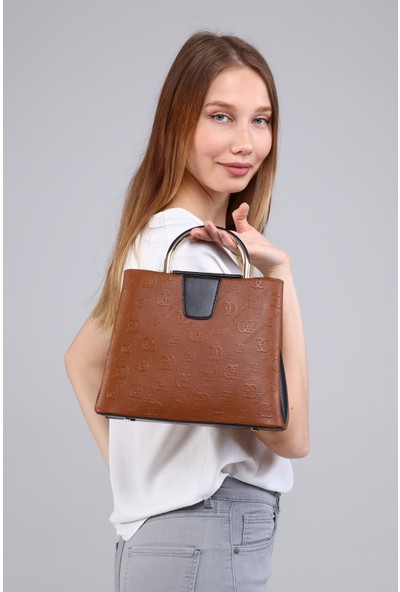 Morpelikan Taba Kabartma Detaylı El Omuz Kadın Çantası