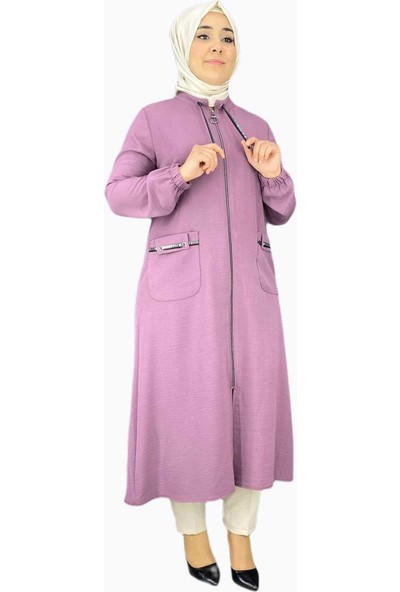 Moda Eminler Kadın Gri Şeritli Tesettür Kap