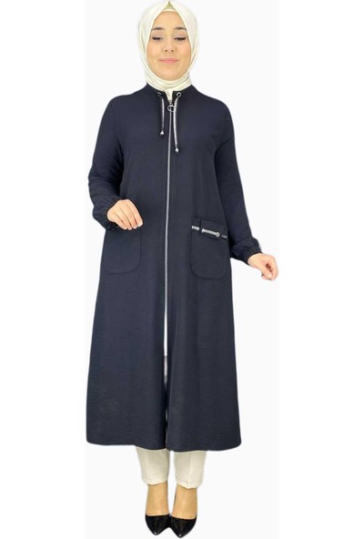 Moda Eminler Kadın Gri Şeritli Tesettür Kap