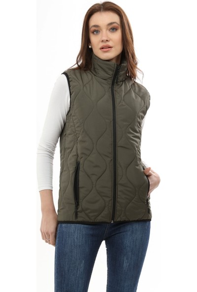 Ghassy Co.kadın Su Itici Fermuar Cepli Dik Yaka Şişme Yelek