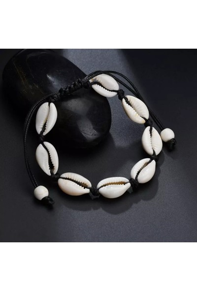 Platin Hediyelik Kadın Deniz Kabuğu Bileklik Siyah Platin Hediyelik Kadın Deniz Kabuğu Bileklik Siyah