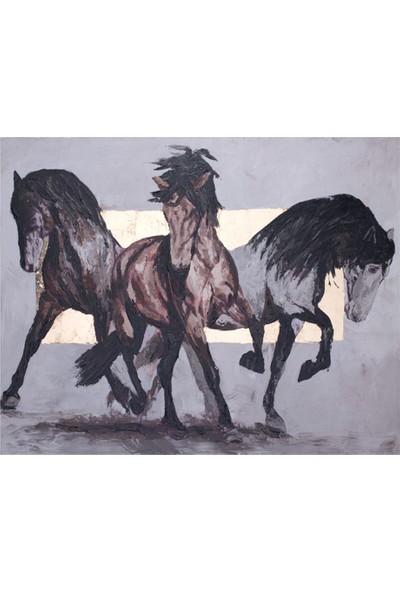 Tablo Plus Gold Varak Yağlı Boya Atlar Tablo Tablo Plus Gold Varak Yağlı Boya Atlar Tablo