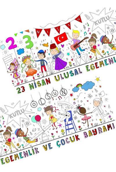 Proll 23 Nisan Ulusal Egemenlik ve Çocuk Bayramı - Dev Boyama Kağıdı