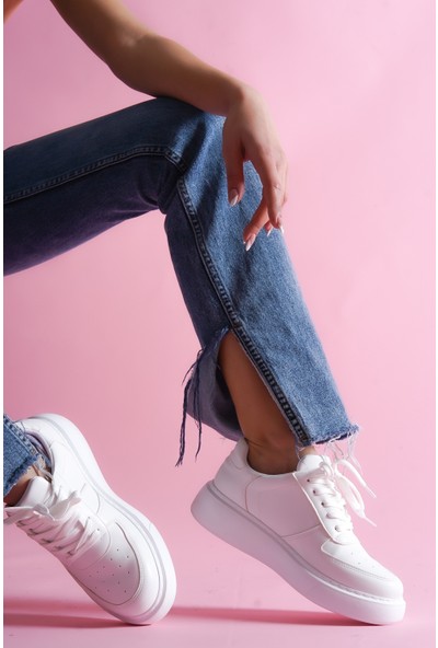 Epres Beyaz Bağcıklı Spor Ayakkabı