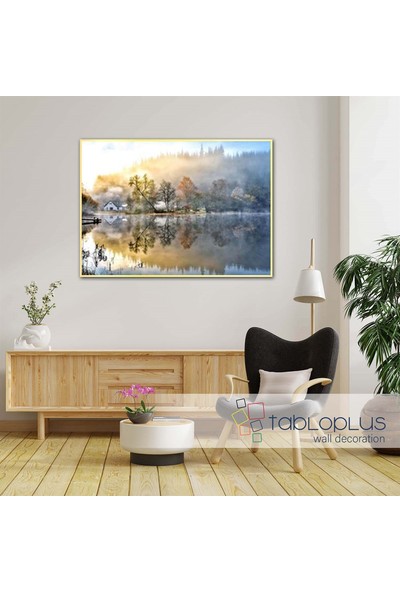 Tablo Plus Lake Village Yağlı Boya Dokulu Tablo