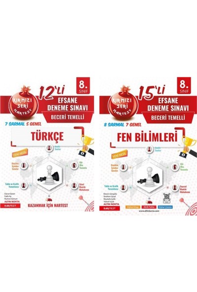8. Sınıf Nartest (Kırmızı Seri) Türkçe-Fen Bilimleri lgs Deneme Seti