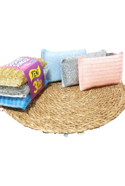 6'lı Sihirli Simli Sosyete Bulaşık Temizlik Süngeri