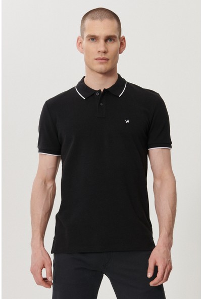 Slim Fit Dar Kesim Polo Yaka %100 Pamuk Tişört