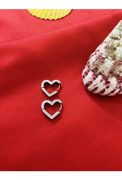 Hera Takı Atölyesi Çelik Kalp Küpe