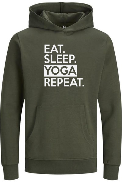 Tyke Eat Sleep Yoga Baskılı Unisex Sweatshirt