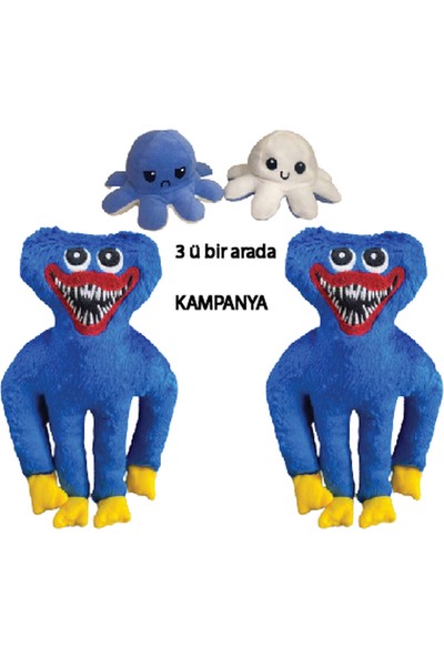 Mağazadan Sepete Huggy Wuggy 3'lü Set 2 Adet Huggy Wuggy Mavi 1 Adet Çift Taraflı Ahtapot Mağazadan Sepete Huggy Wuggy 3'lü Set 2 Adet Huggy Wuggy Mavi 1 Adet Çift Taraflı Ahtapot