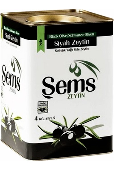 Şems Zeytin Şems Özel Siyah Zeytin 201-230 (Xl) 4 kg Şems Zeytin Şems Özel Siyah Zeytin 201-230 (Xl) 4 kg