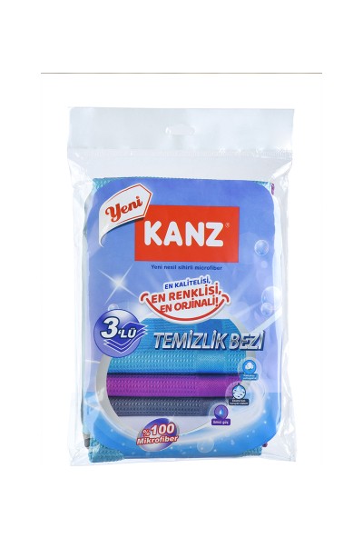Kanz Mikrofiber Cam Temizlik Bez Ithal Ürün 3'lü