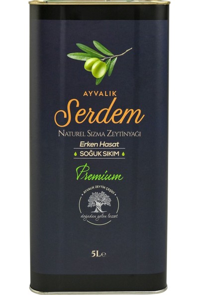 Ayvalık Serdem Erken Hasat Soğuk Sıkım Naturel Sızma Zeytinyağı Filtresiz (5 Lt) Ayvalık Serdem Erken Hasat Soğuk Sıkım Naturel Sızma Zeytinyağı Filtresiz (5 Lt)