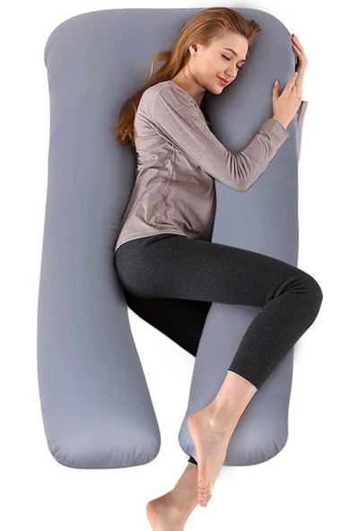 Aymina Home Hamile Yastığı 5 Farklı Bölge Destekli Gri (Astarlı)(Çantalı) 83X150 cm Aymina Home Hamile Yastığı 5 Farklı Bölge Destekli Gri (Astarlı)(Çantalı) 83X150 cm
