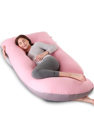 Aymina Home Hamile Yastığı 5 Farklı Bölge Destekli Pembe-Gri (Astarlı) (Çantalı) 83X150 cm Aymina Home Hamile Yastığı 5 Farklı Bölge Destekli Pembe-Gri (Astarlı) (Çantalı) 83X150 cm