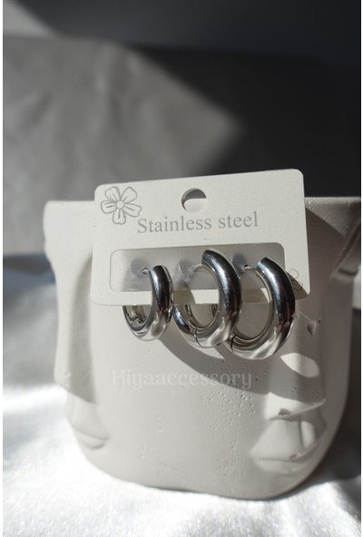 Hiya Accessory Çelik Halka Küpe Silver