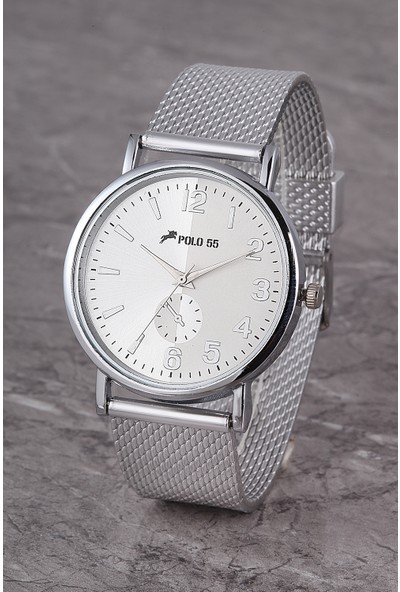POLO55 Dekoratif Göstergeli Kadran Silikon Kordon