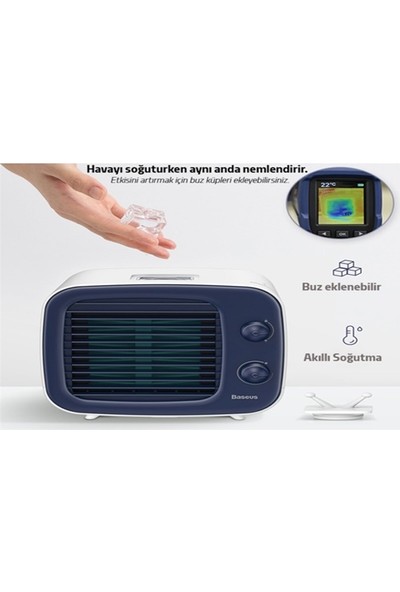 Ebrtech 3419 Soğutucu Klima 320ML 4.2W Evaporatif Su Hazneli Masaüstü Ebrtech 3419 Soğutucu Klima 320ML 4.2W Evaporatif Su Hazneli Masaüstü