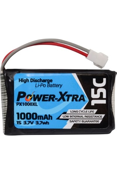 Power-Xtra PX1000XSL 3.7V 1S1P 1000 Mah (15C) Li-Polymer Pil