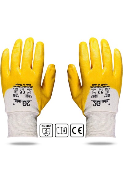 Badem10 2g Nkpe Performans Nitril Kaplamalı Pamuklu Iş Eldiveni No:9/l (1 Çift)