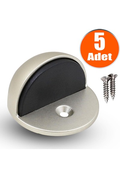 Badem10 Yarımay Kapı Stoperi Tamponu Vidalı Metal Kapı Stopu Saten (5 Adet) Badem10 Yarımay Kapı Stoperi Tamponu Vidalı Metal Kapı Stopu Saten (5 Adet)