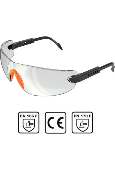 BADEM10 Baymax Iş Güvenlik Gözlüğü Koruyucu Silikonlu Çapak Gözlük S300 Şeffaf