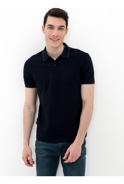Pierre Cardin Koyu Lacivert Slim Fit Basic T-Shirt 50252448-VR100 Pierre Cardin Koyu Lacivert Slim Fit Basic T-Shirt 50252448-VR100