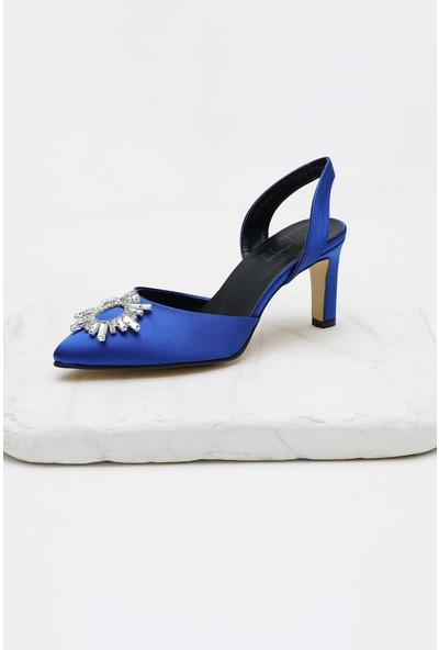 Mio Gusto Zoey Saks Mavi Kadın Topuklu Abiye Ayakkabı