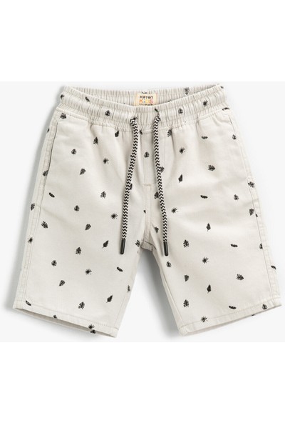 Koton Erkek Çocuk Baskılı Beli Bağcıklı Şort Pamuklu