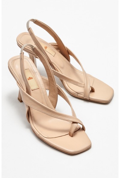 Elle Shoes Naturel Deri Kadın Topuklu Sandalet Elle Shoes Naturel Deri Kadın Topuklu Sandalet