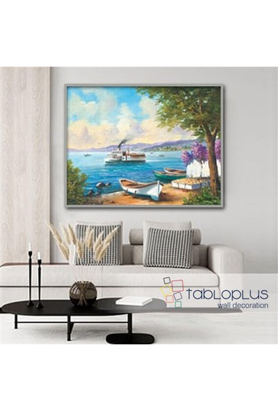 Istanbul Boğaz Manzara Yağlı Boya Dokulu Tablo