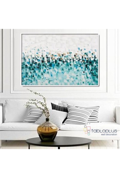 Tablo Plus Soyut Birarada Insanlar Yağlı Boya Dokulu Tablo