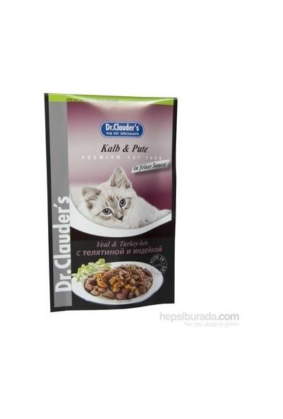 Dr. Clauder's Hindi-Dana Eti Pouch Kedi Konserve Mama 100 gr Dr. Clauder's Hindi-Dana Eti Pouch Kedi Konserve Mama 100 gr